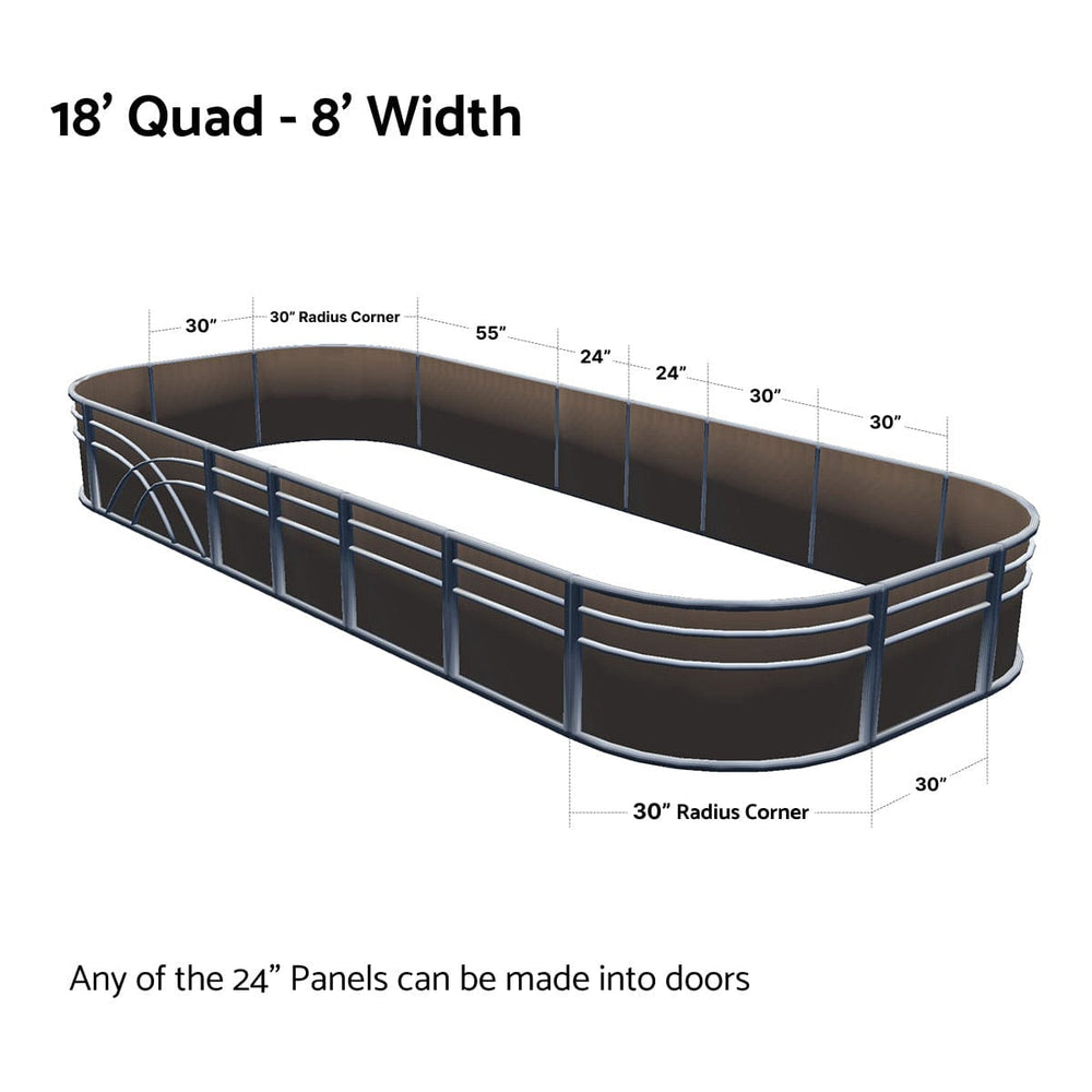 Center Walk Through Quad - 8' Wide Pontoon Fence Rail Package