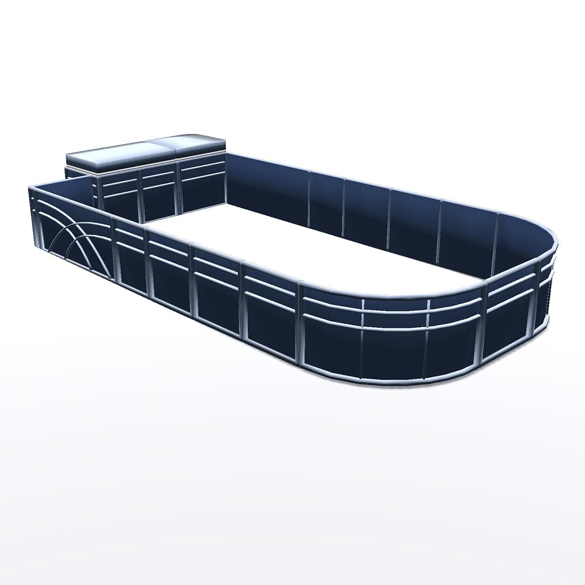 Stern Entry Sun Deck - 8' 6" Wide Pontoon Fence Rail Package