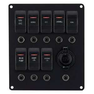 8 Switch Panel with 12V | PontoonStuff