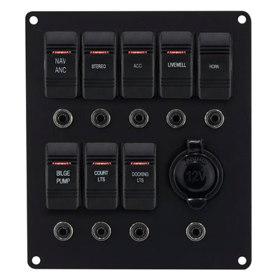 8 Switch Panel with 12V | PontoonStuff