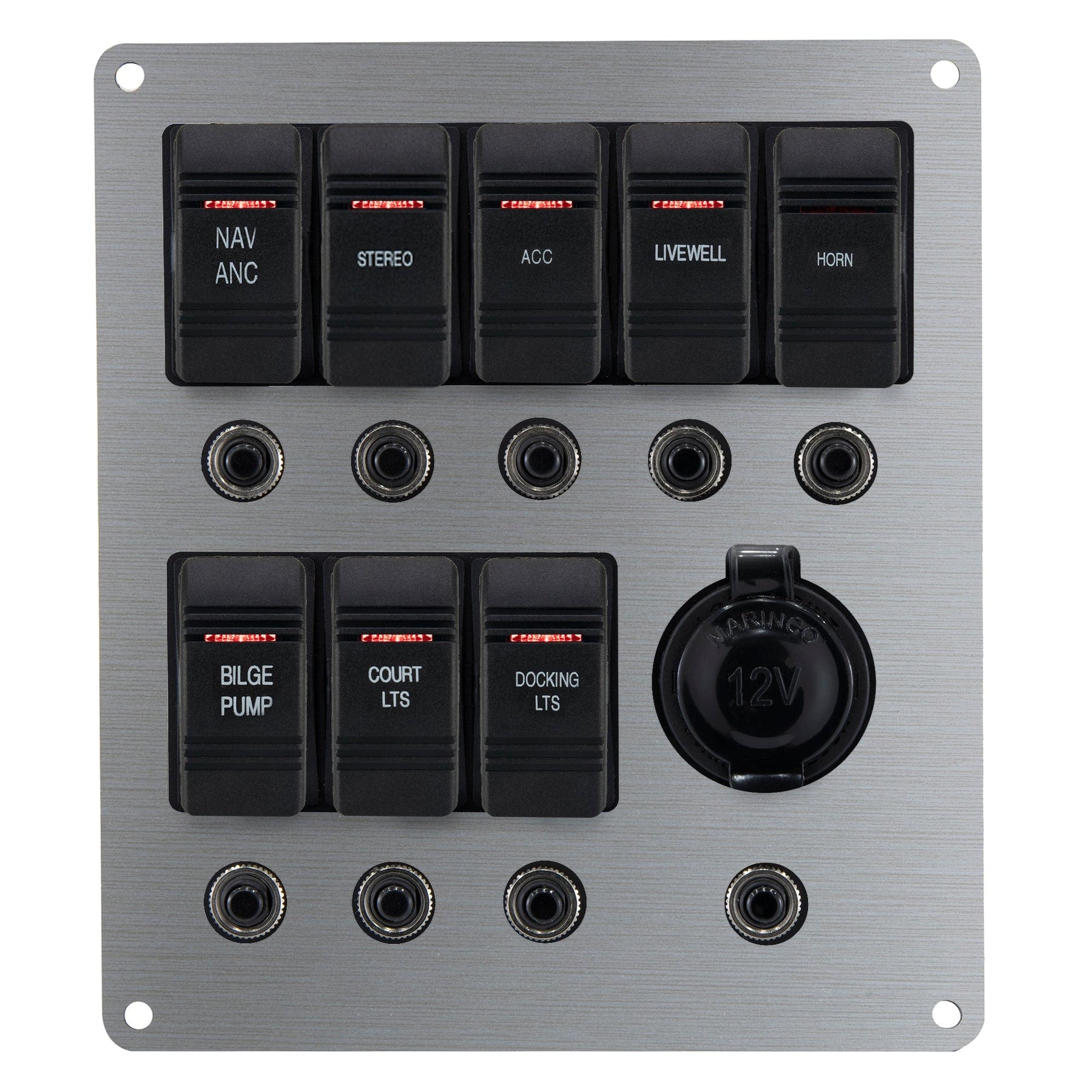 8 Switch Panel with 12V | PontoonStuff