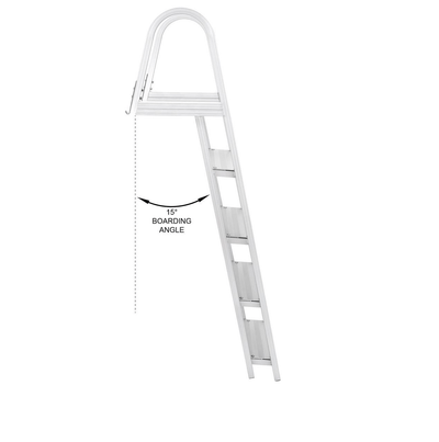 4 Step Pontoon Boat Ladders (Large Handrails & Steps) | PontoonStuff
