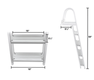 4 Step Pontoon Boat Ladders (Large Handrails & Steps) | PontoonStuff
